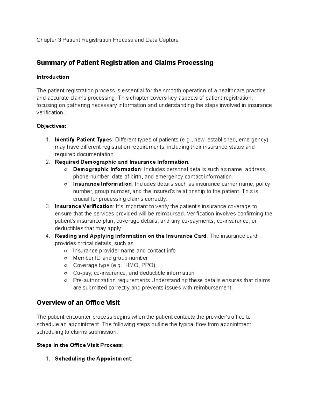 Chapter 3: Patient Reg. Process & Data Capture in Healthcare Practices ...