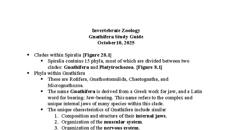 Invertebrate Zoology Study Guide: Gnathifera Clades & Phyla Insights ...