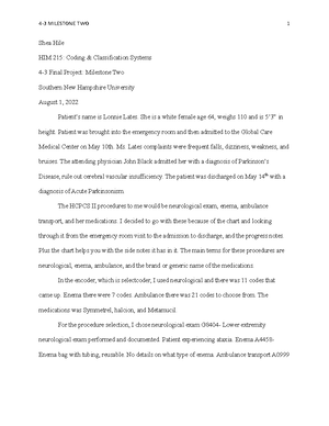 HIM 215 Module Four Worksheet: CPT Code Questions & Answers - Studocu