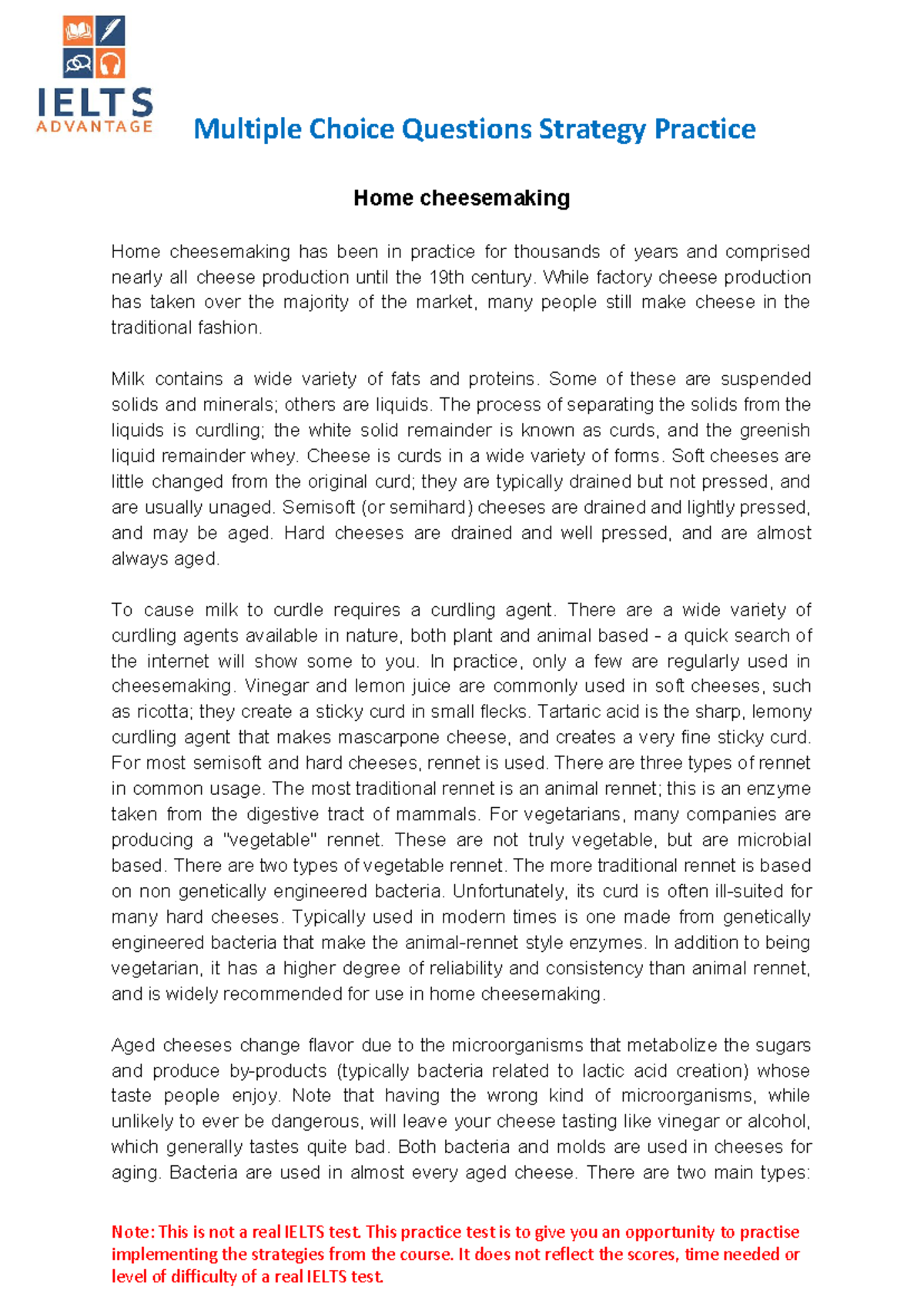 485256476 Home Cheesemaking: Multiple Choice Questions Practice - Studocu