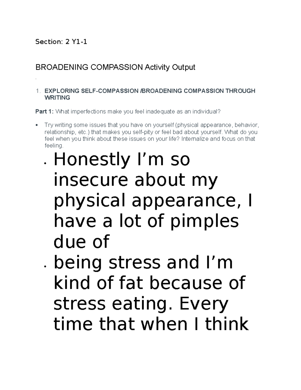 ACT 1 - Finals - Broadening Compassion Reflection - Studocu
