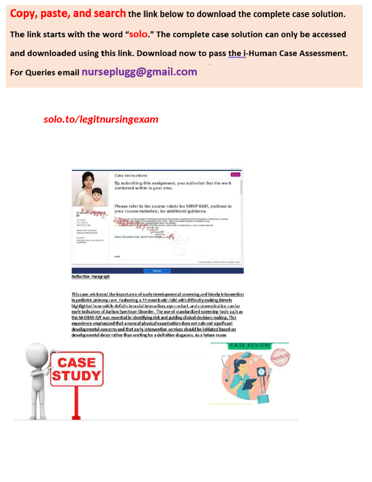 Comprehensive iHuman Case Study (Class 6541): 22-Month-Old with ASD ...