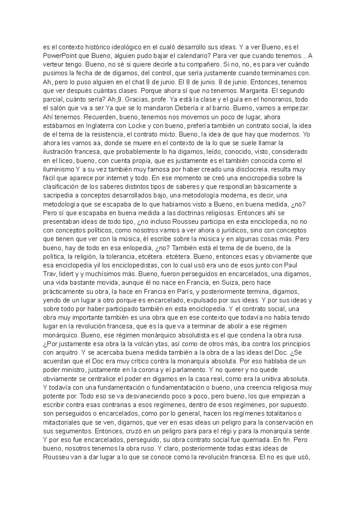Transcripción de Ideas Jurídico-Políticas: Contexto de Rousseau y la ...