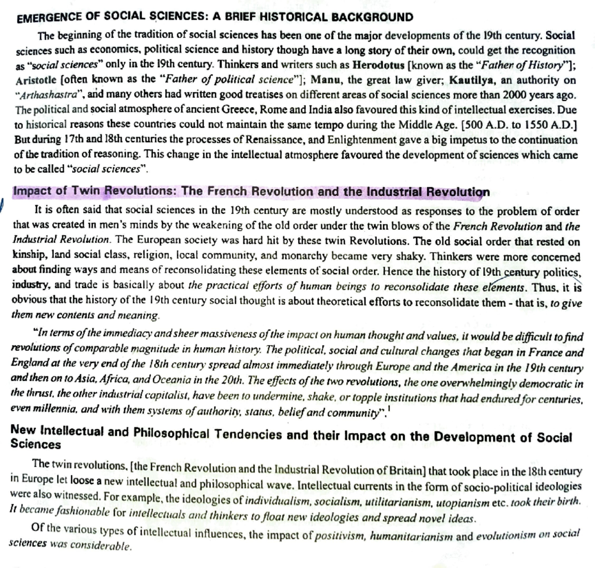 Emergence of Social Sciences: Historical Context & Key Influences - Studocu