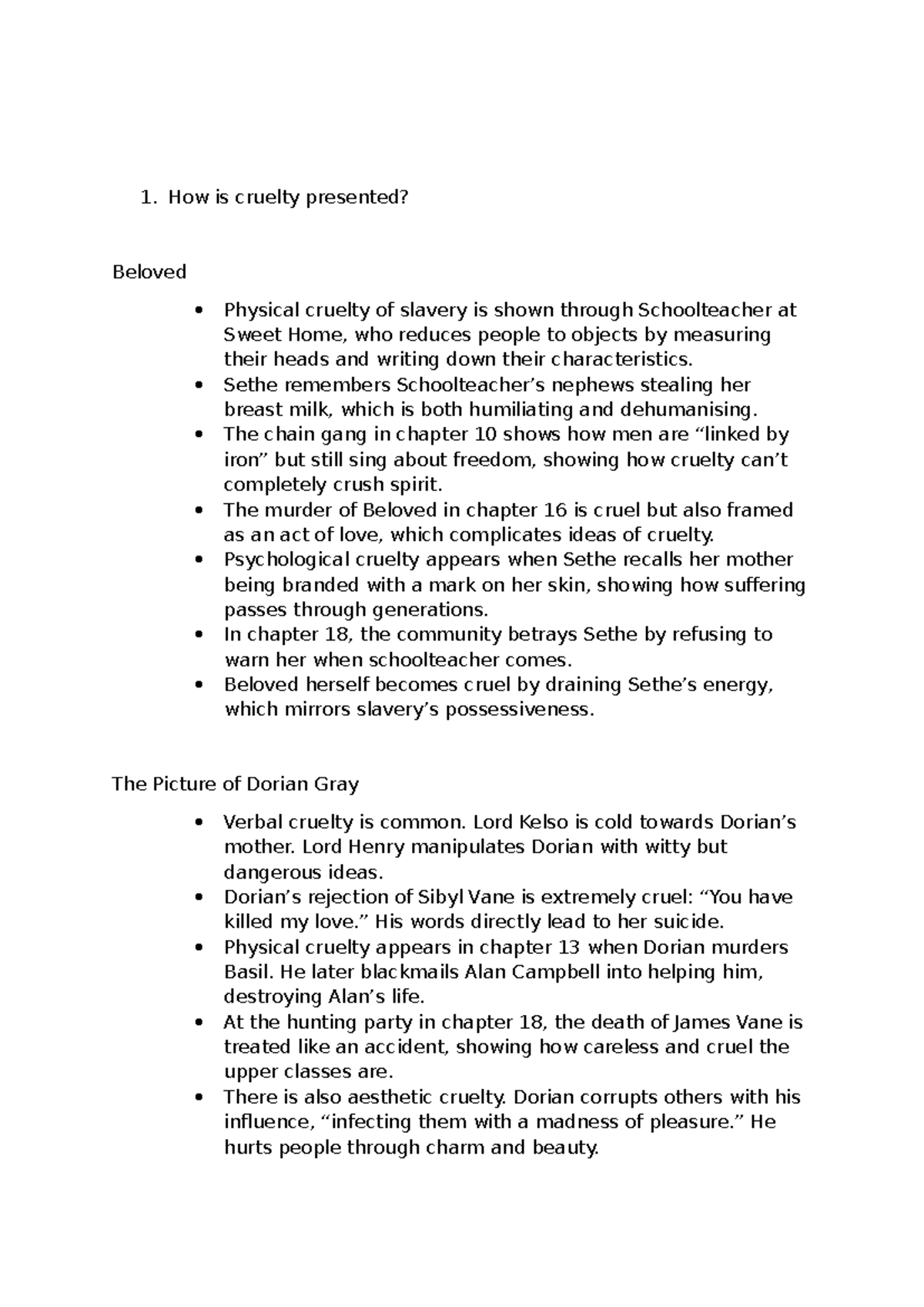 Cruelty in Literature: Analysis of Beloved & The Picture of Dorian Gray ...