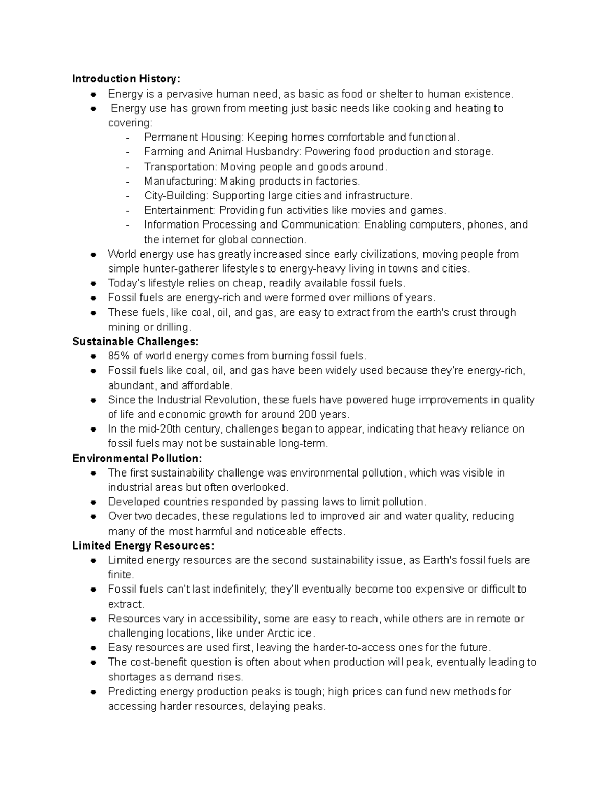 Quiz 4: Energy Management Notes and Sustainability Challenges - Studocu