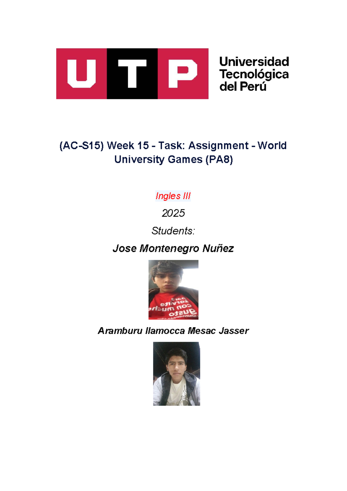 Week 15 Assignment: World University Games (PA8) Insights - Studocu