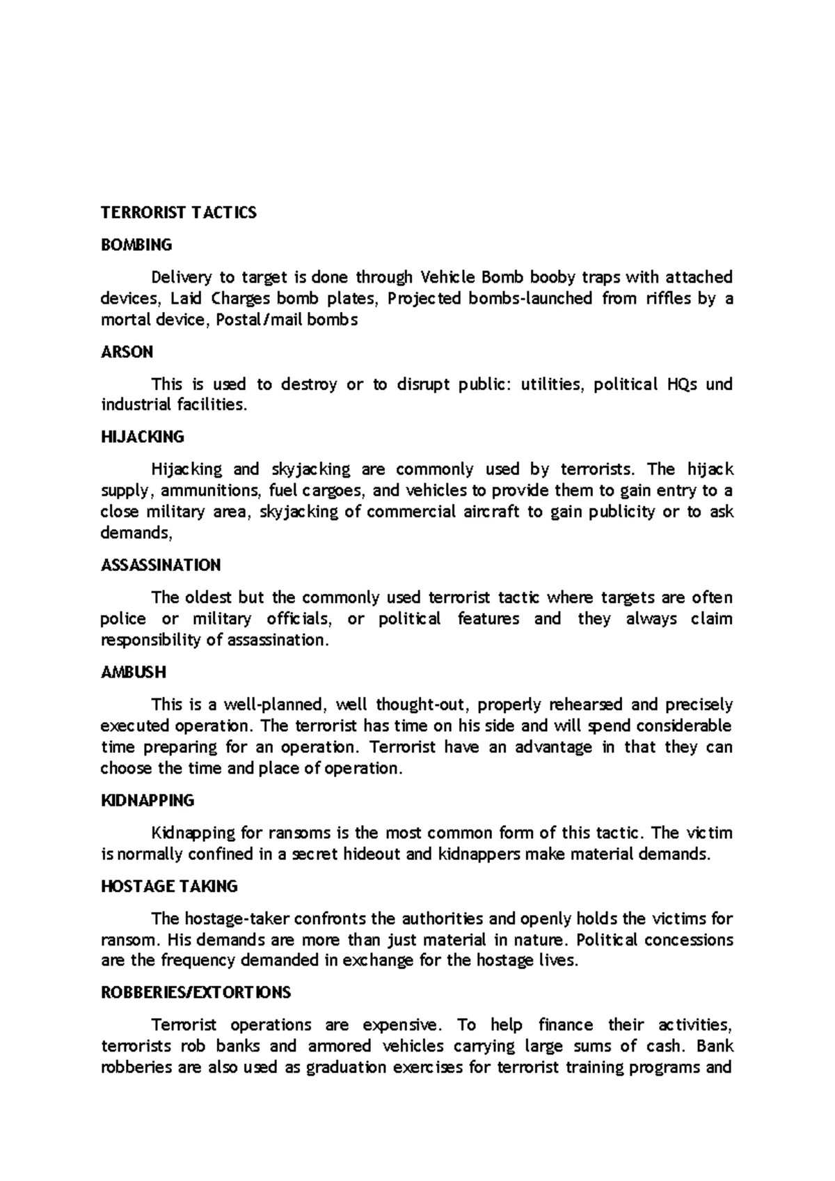 Stages of Hostage Situation - STAGES OF A HOSTAGE SITUATION Alarm Stage ...