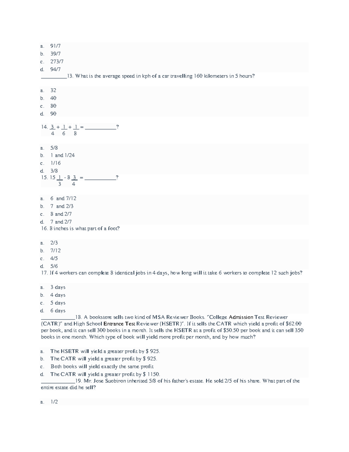 Numerical Reasoning Practice (255 Qs & Ans) - Course Code: 255 - Studocu