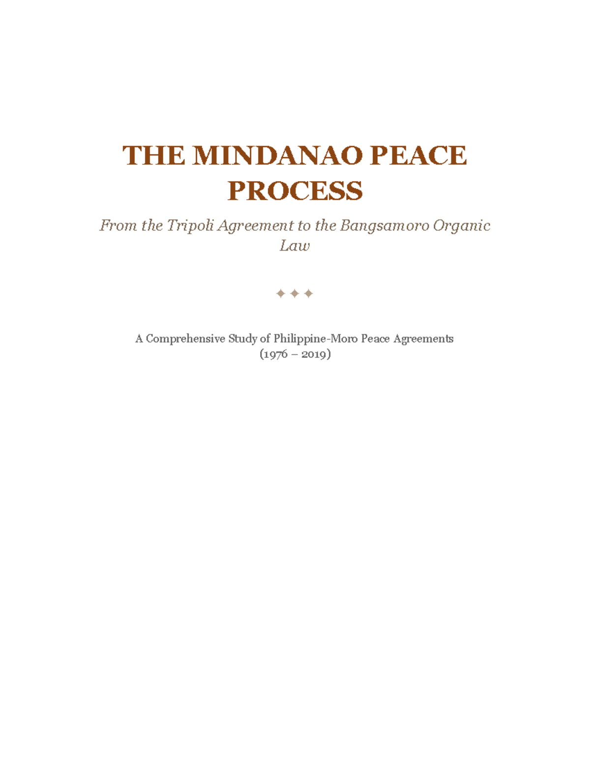 Mindanao Peace Process (PAX 101): Comprehensive Study Notes (1976-2019 ...