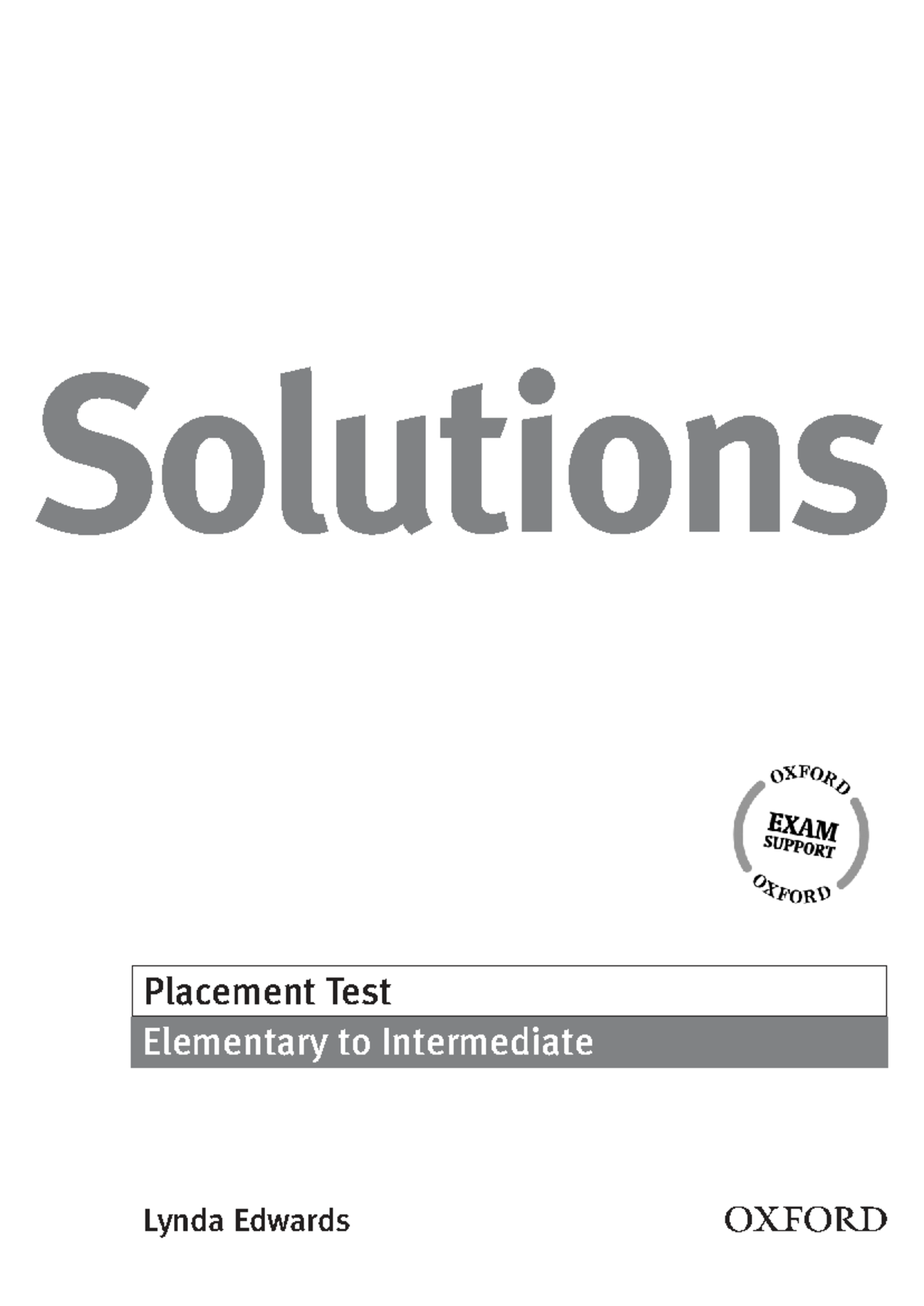 Solutions Placement Test: Elementary to Intermediate Grammar ...