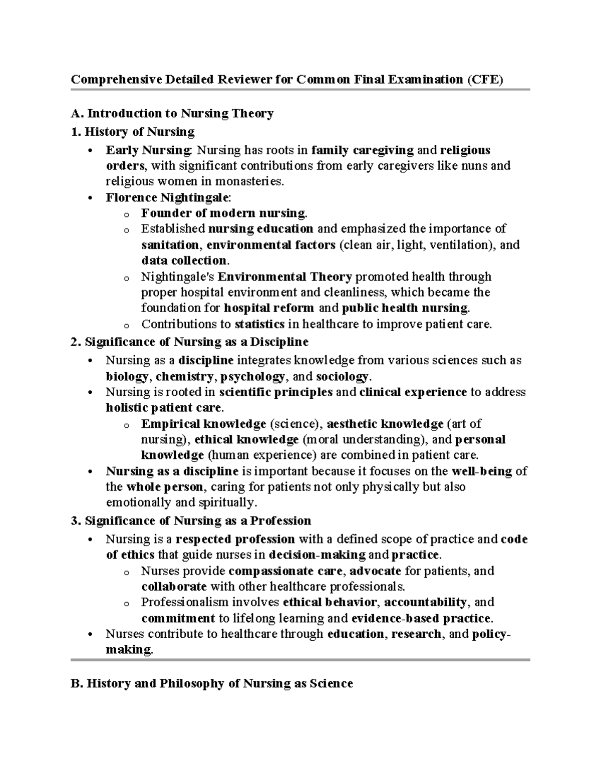 Comprehensive Detailed Reviewer for Common Final Examination ...