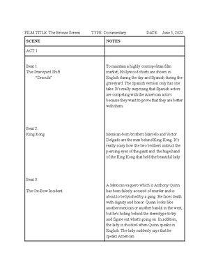 Film Notes for El Norte - FILM TITLE: El Norte, 1983 TYPE: Narrative ...