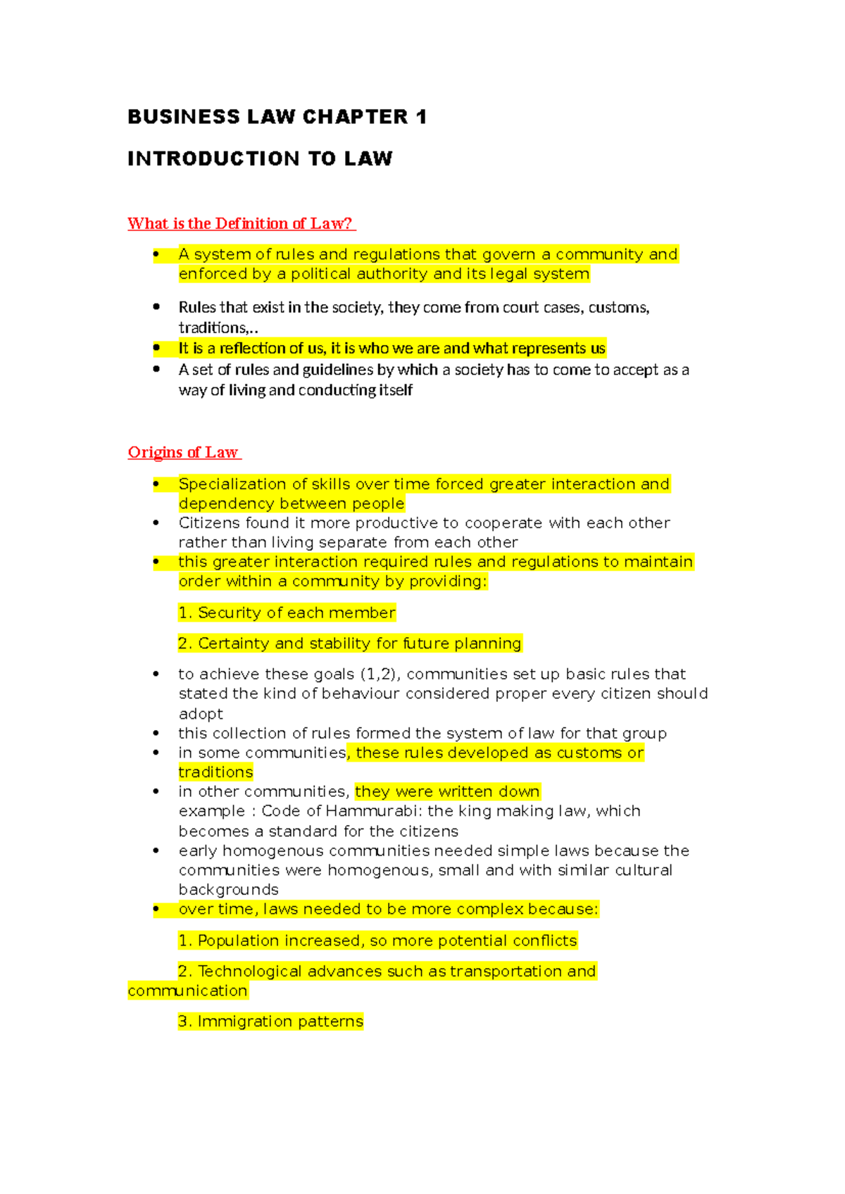 Business LAW Chapter 1 - Introduction to Legal Systems and Their Role ...