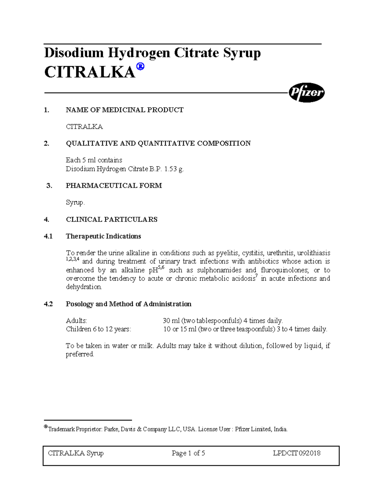 CITRALKA Syrup: Disodium Hydrogen Citrate Composition & Usage Guide ...