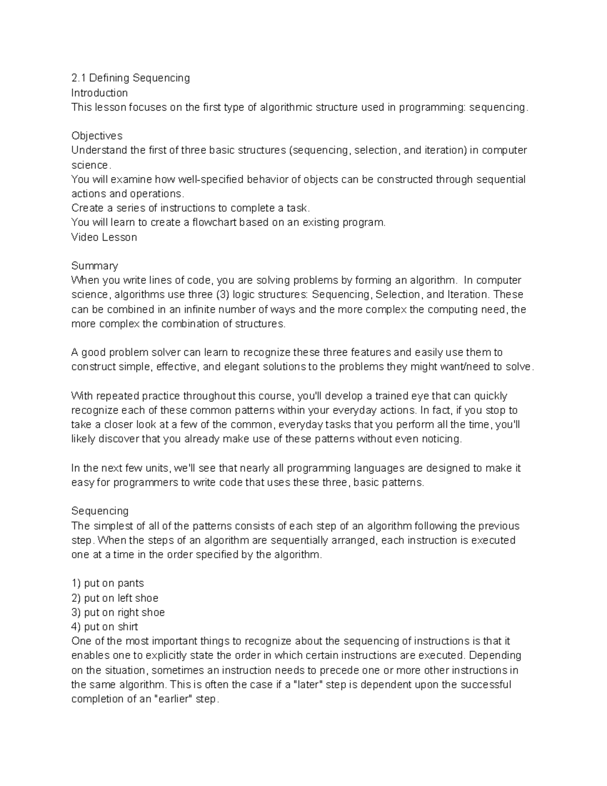 AP Computer Science Principles: Sequencing, Selection & Iteration ...