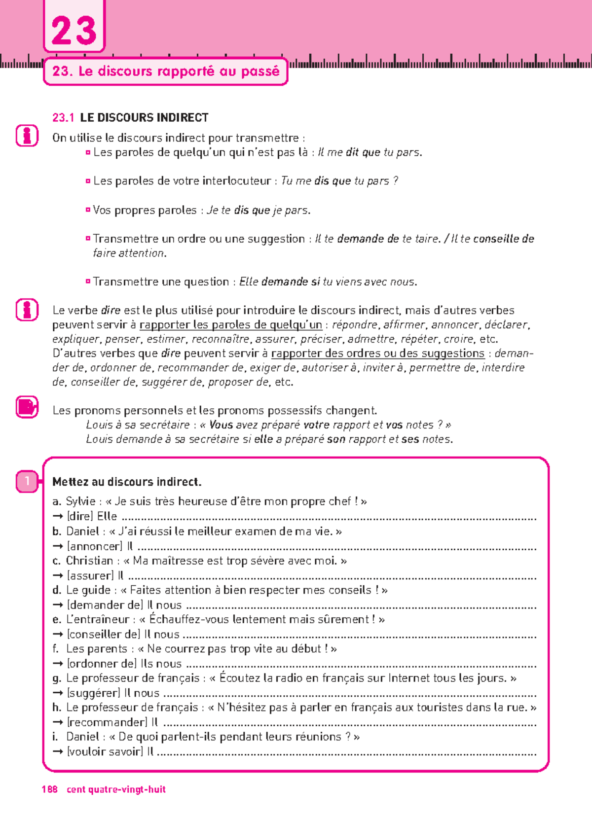 23. Le discours rapporté au passé : Guide complet sur le discours ...
