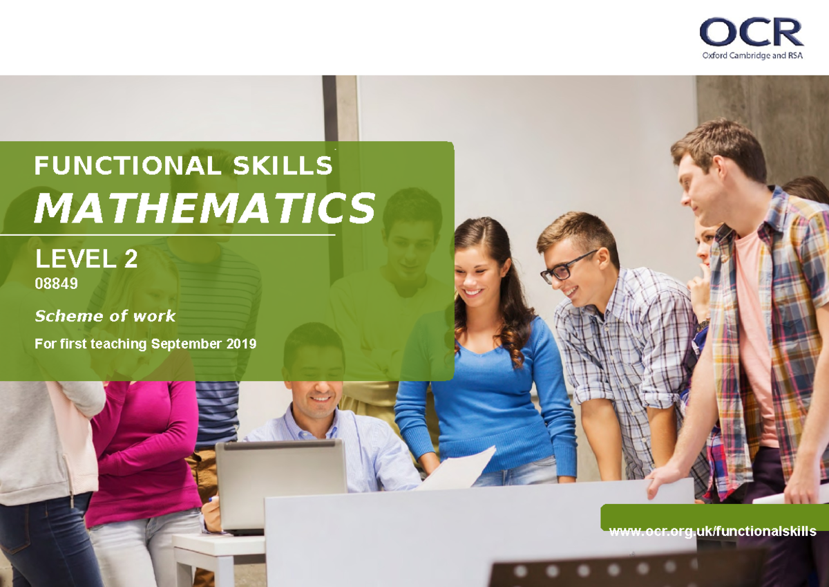 Functional Skills Mathematics Level 2 Scheme of Work Overview 08849 ...