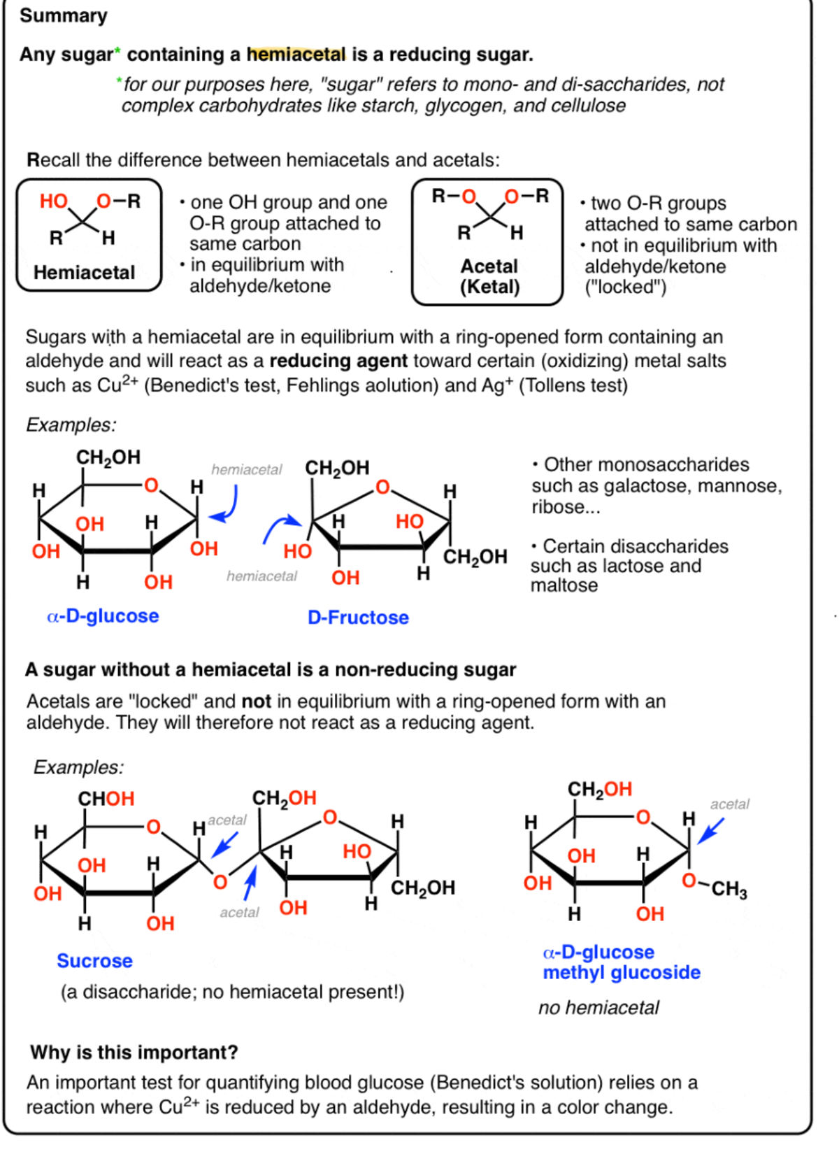 Reducing Sugars and Hemiacetals: Key Concepts and Examples - Studocu