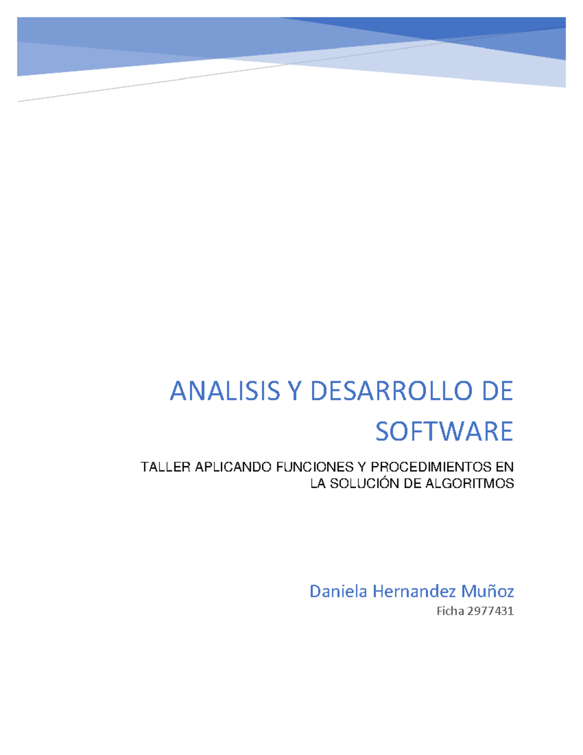 Taller de Algoritmos: Funciones y Procedimientos en Java - Ficha ...