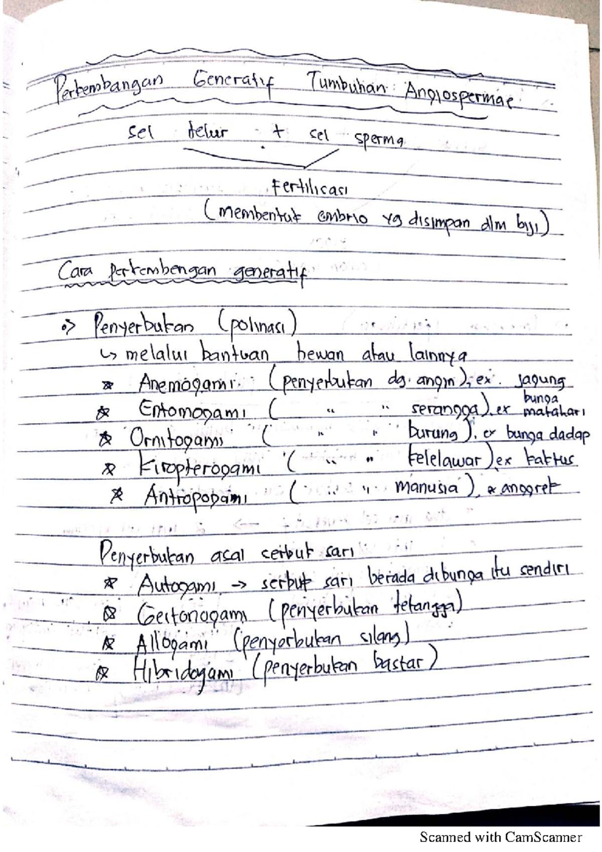 Perkembangan Generatif Angiospermae Kelas 9: Proses dan Contoh - Studocu