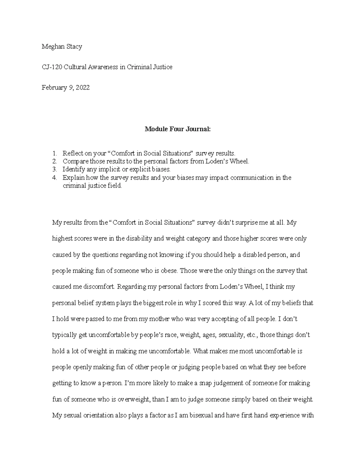 CJ 120 Module Two Practice Activity Template - (A text-only version of ...