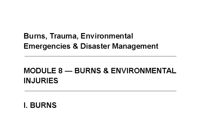 Medsurg 3 Exam 4 Study Guide: Burns & Environmental Emergencies - Studocu