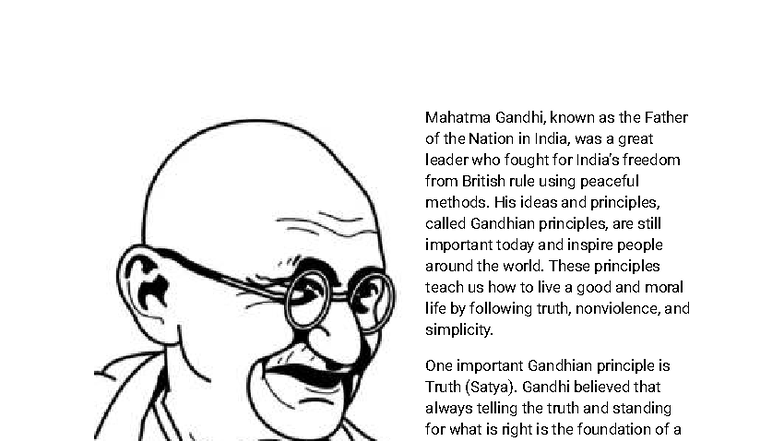 Gandhi's Principles: An Essay on India's Father of the Nation - Studocu