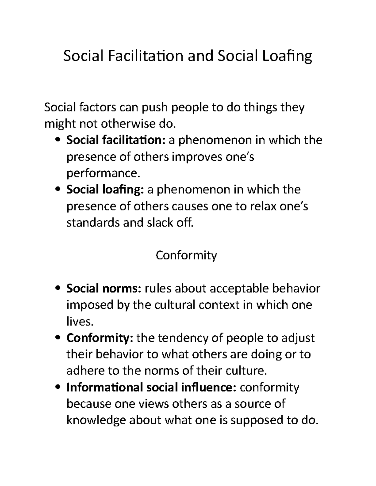 Chapter 14 - Examining Social Facilitation and Loafing Effects - Studocu