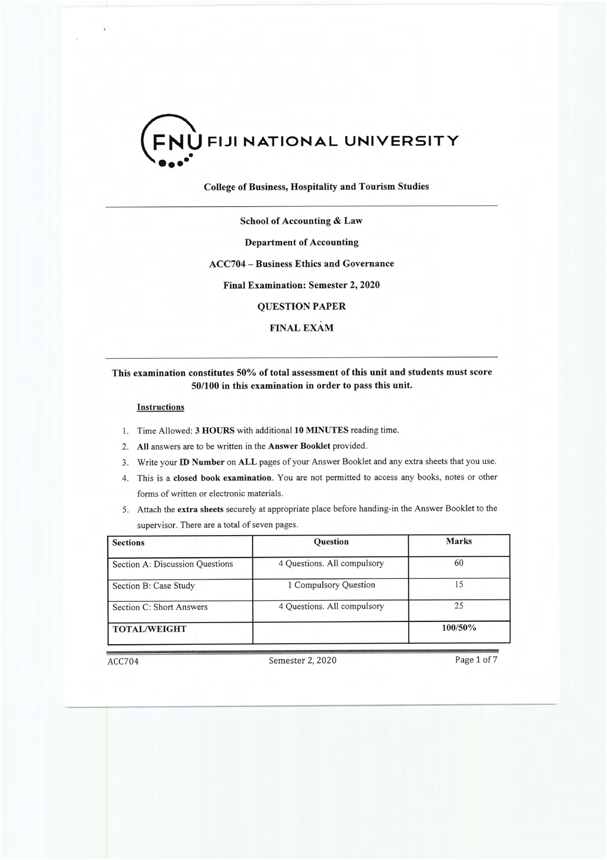 ACC601 - Past exam Paper - Corporate Accounting - Studocu