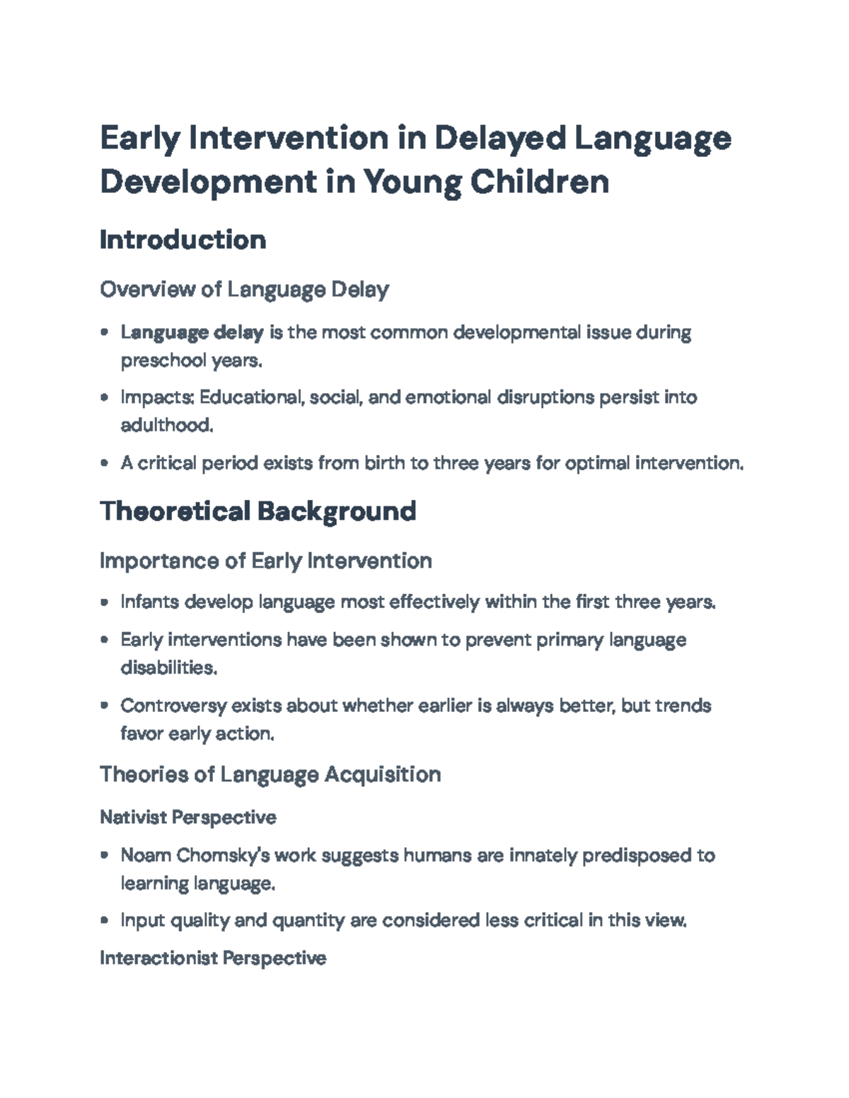 Early Intervention Strategies for Language Delay in Infants (EDUC-202 ...