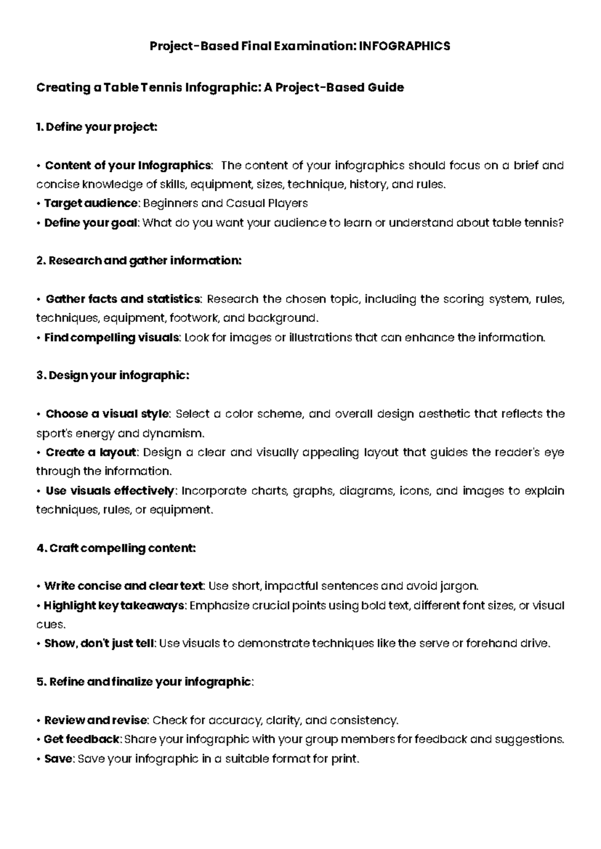Final Exam: INFOGRAPHICS Guide to Creating a Table Tennis Infographic ...