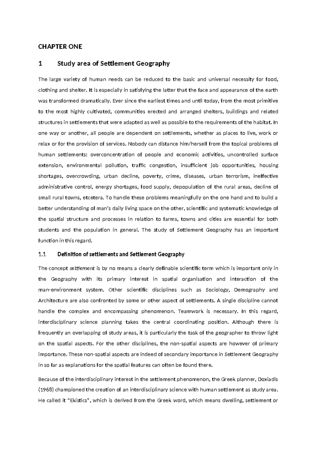 Settlement Geography: Understanding Human Settlements and Their ...