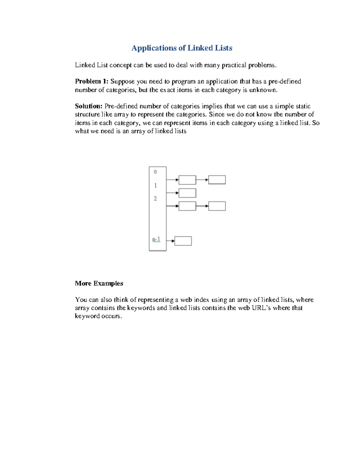 Applications of Linked Lists in Data Structures (CS101) - Studocu