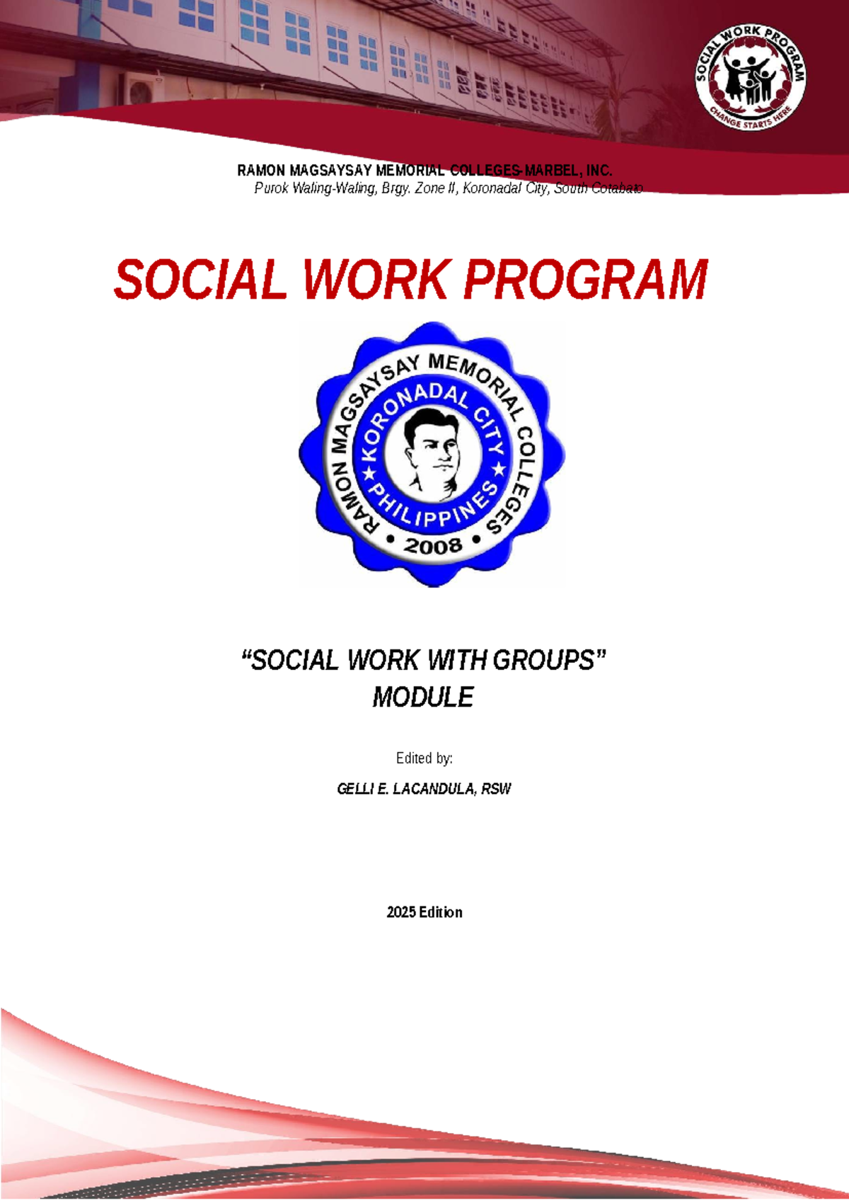 SWP-4: Groupwork Module - Social Work Program 2025 Edition - Studocu