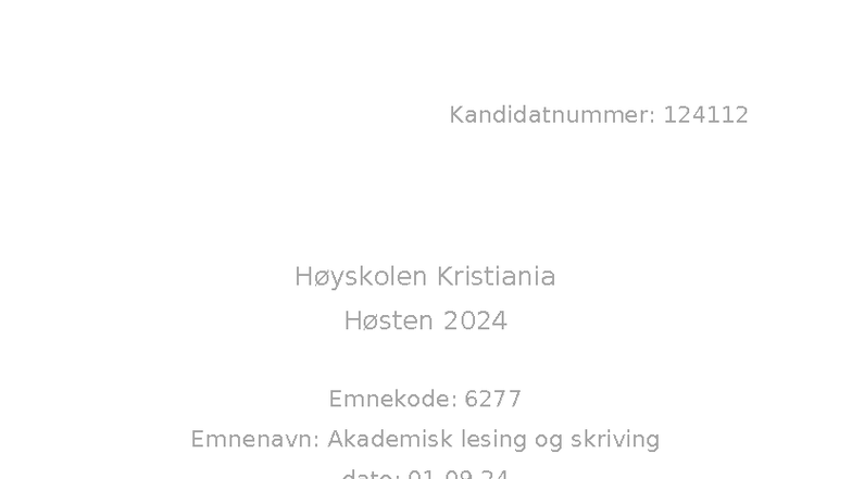 Innsending 1: Eksamensbegreper i Akademisk lesing og skriving (6277 ...