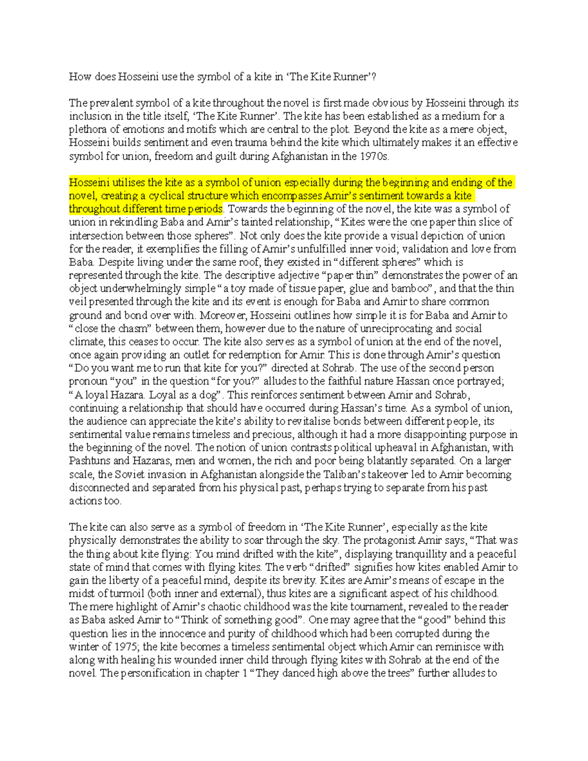 Kite Runner kite symbolism - How does Hosseini use the symbol of a kite ...