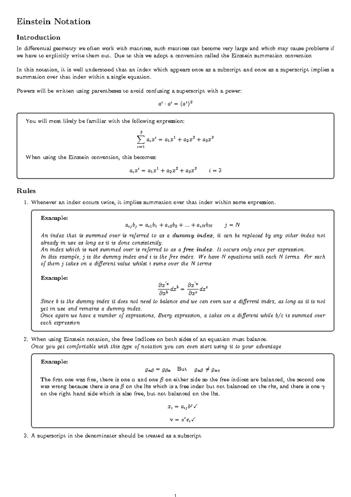 Einstein Summation Notation in Differential Geometry Explained ...
