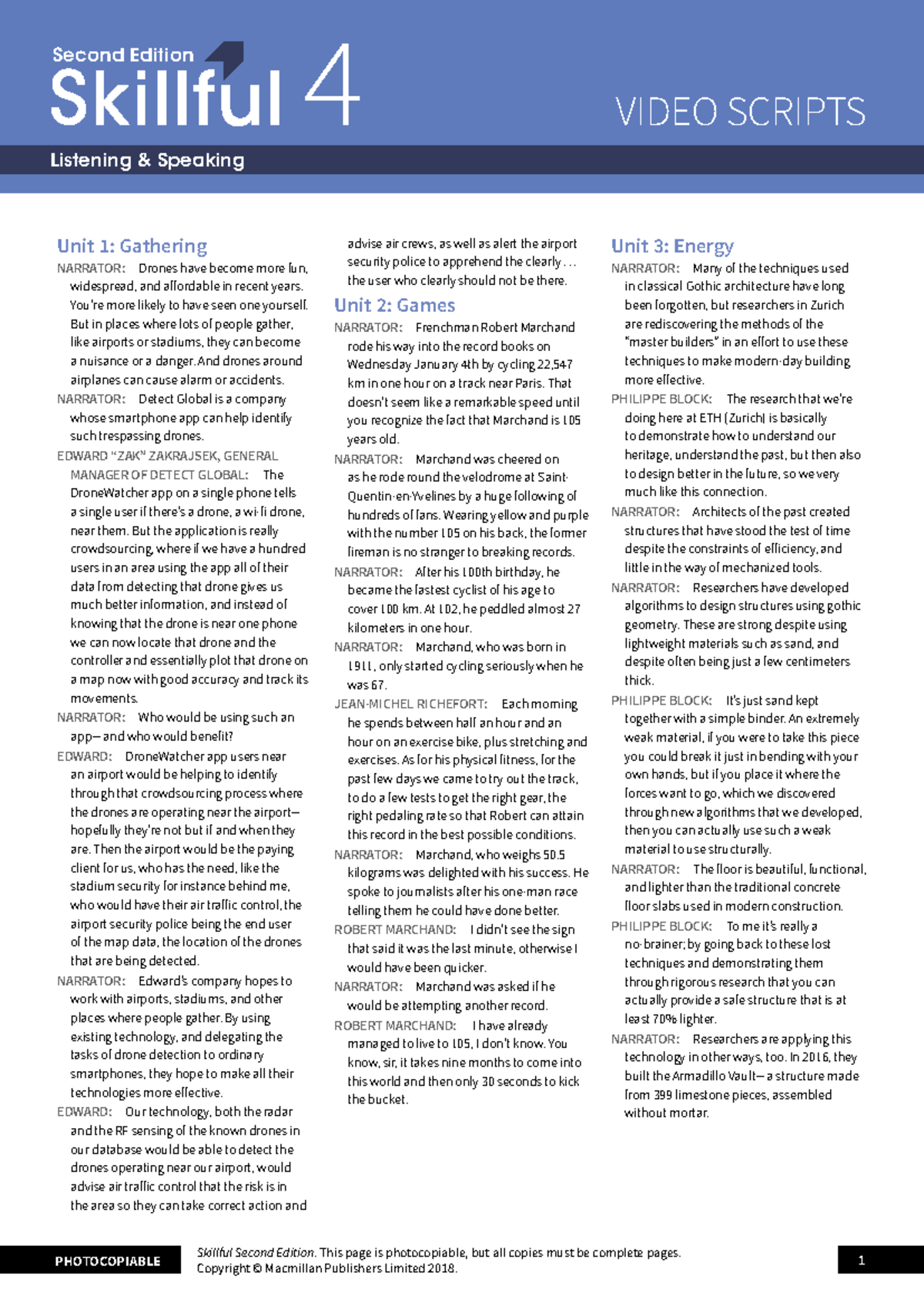 Skillful 2nd Ed. Level 4 Listening & Speaking Video Scripts - Studocu