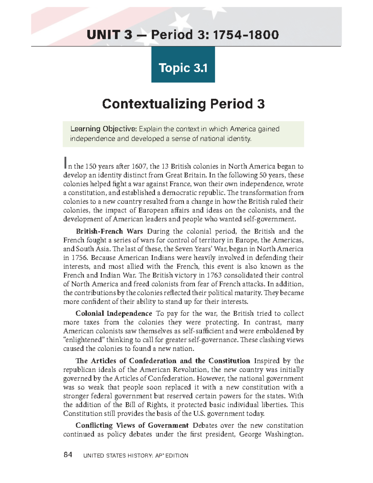 UNIT 3: Topic 3.1 - Contextualizing America's Path to Independence - Studocu