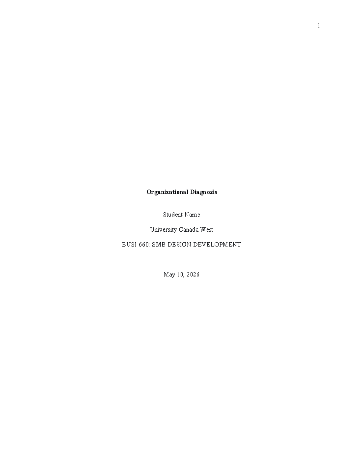 Organizational Diagnosis: Business Concept Proposal for SMB Design ...
