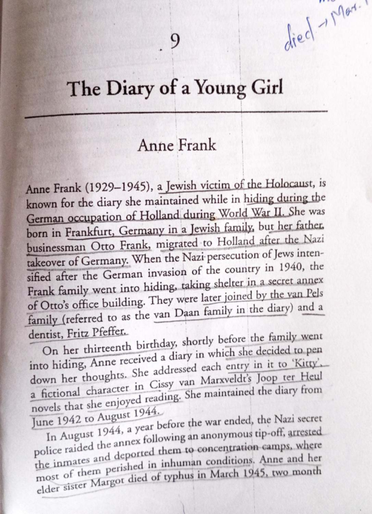 The Diary of a Young Girl: Insights and Reflections on Anne Frank's ...