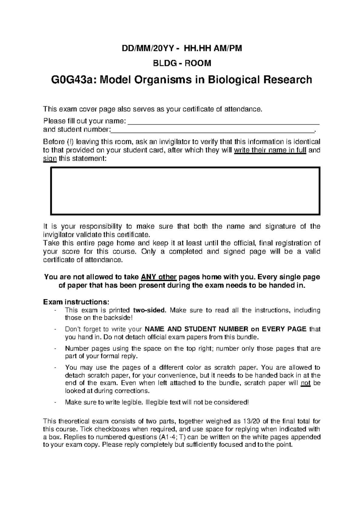 MOIBR G0G43a Final Exam Paper Example - November 2021 - Studocu