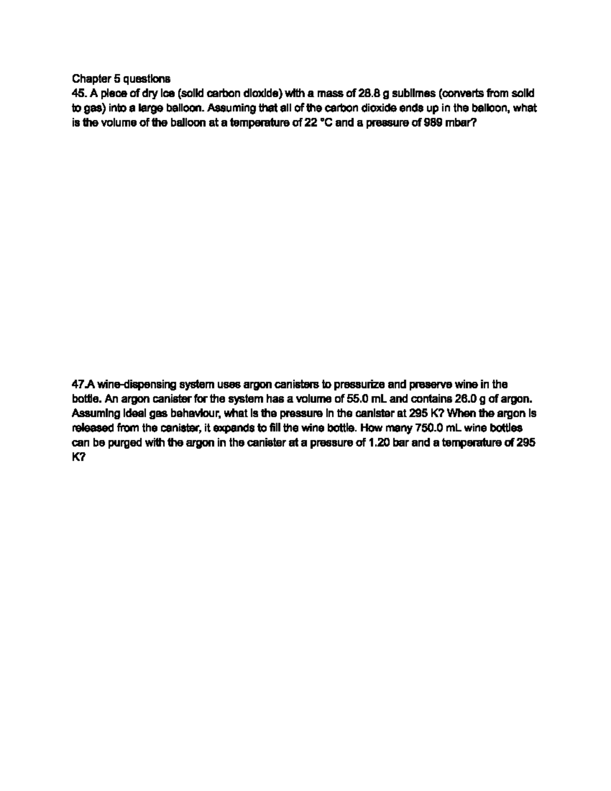 Chapter 5 & 6 Questions: Gas Laws and Thermodynamics Concepts - Studocu