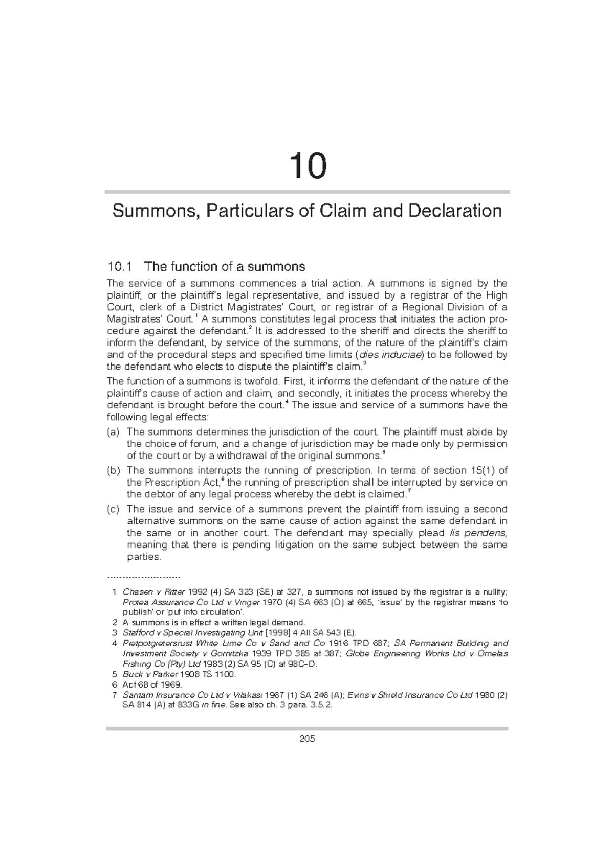 Civil Procedure: Summons, Particulars of Claim & Declaration (HCR/MCR ...