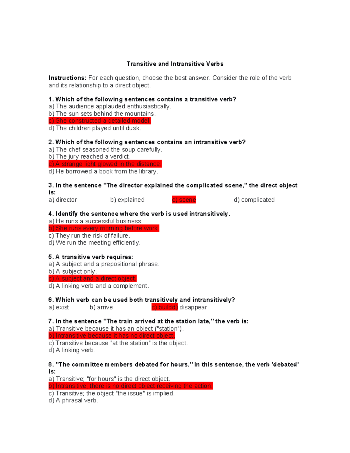 Transitive and Intransitive Verbs: Understanding Their Roles in ...