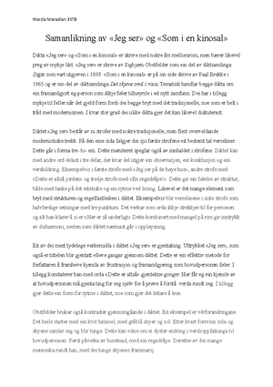 Analyse av Dikt- norsk - Norsk 3B 21. «Å vere i livet. Tre vers til mor ...