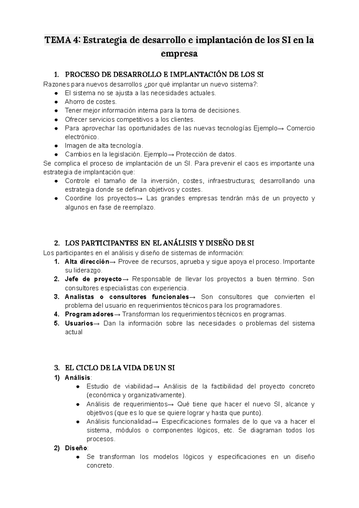 TEMA 4: Estrategia de Desarrollo e Implantación de SI en la Empresa ...