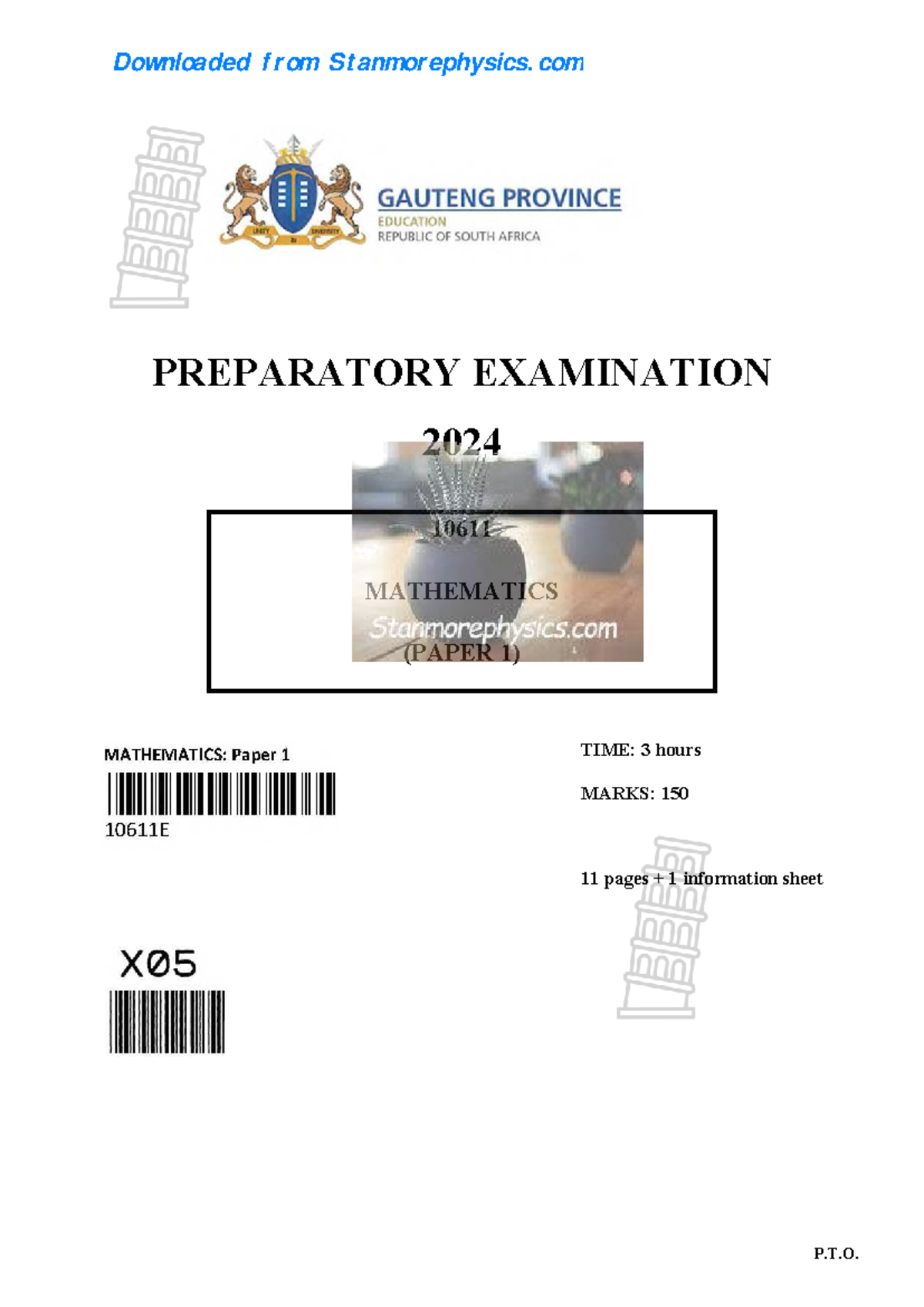 GP Maths Grade 12 Prep Exam 2024 P1 & Memo (10611) - Studocu