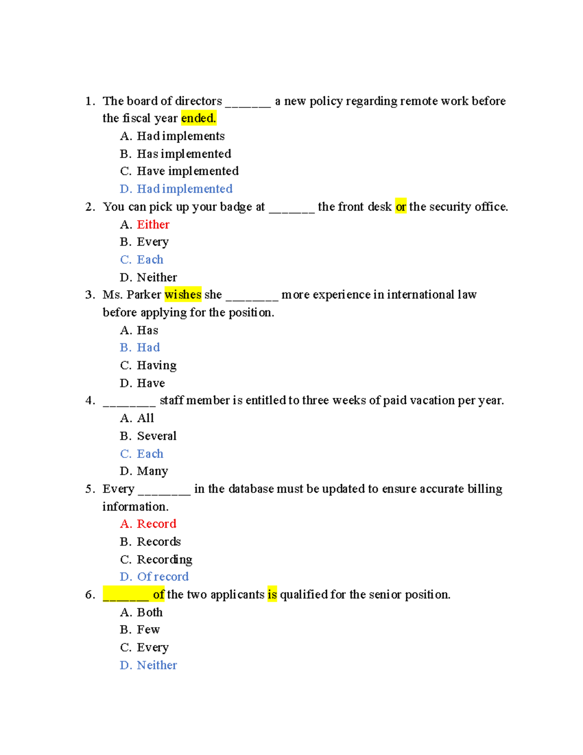 Exercise 2-4-2026: Grammar and Sentence Structure Practice - Studocu